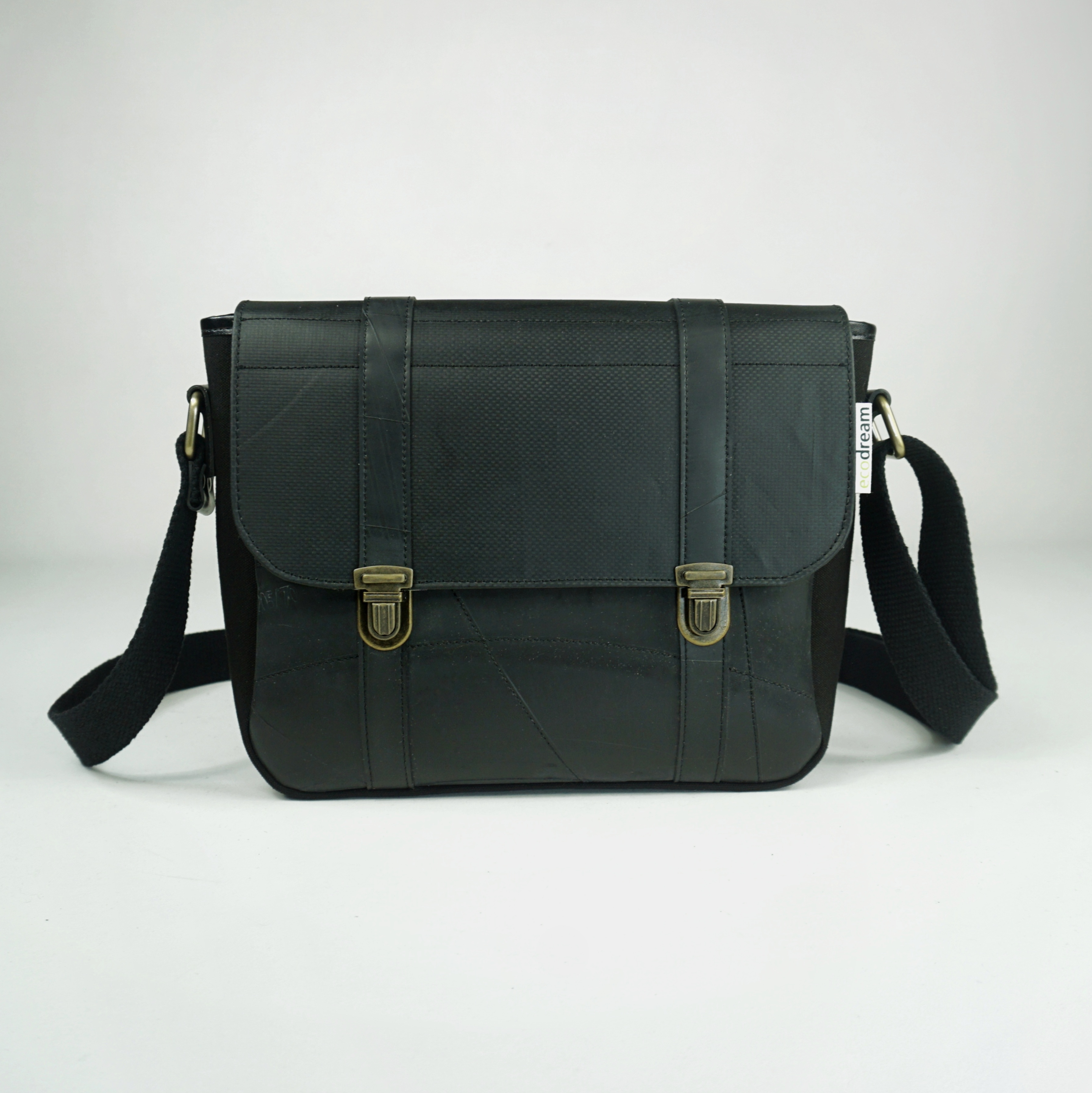 MN | borsetta in PVC nero e camera d'aria [VEGAN] | ecodream